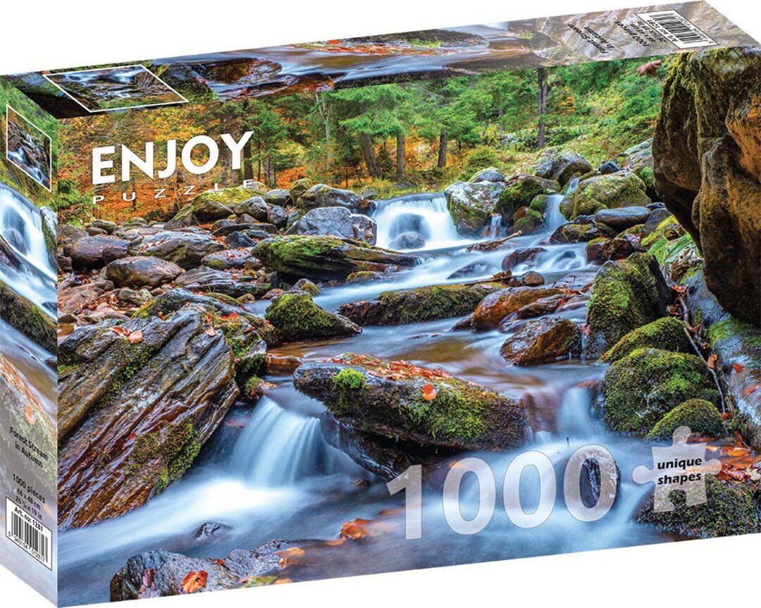 1000 Pieces Jigsaw Puzzle - Forest Stream in Autumn - Etsy
