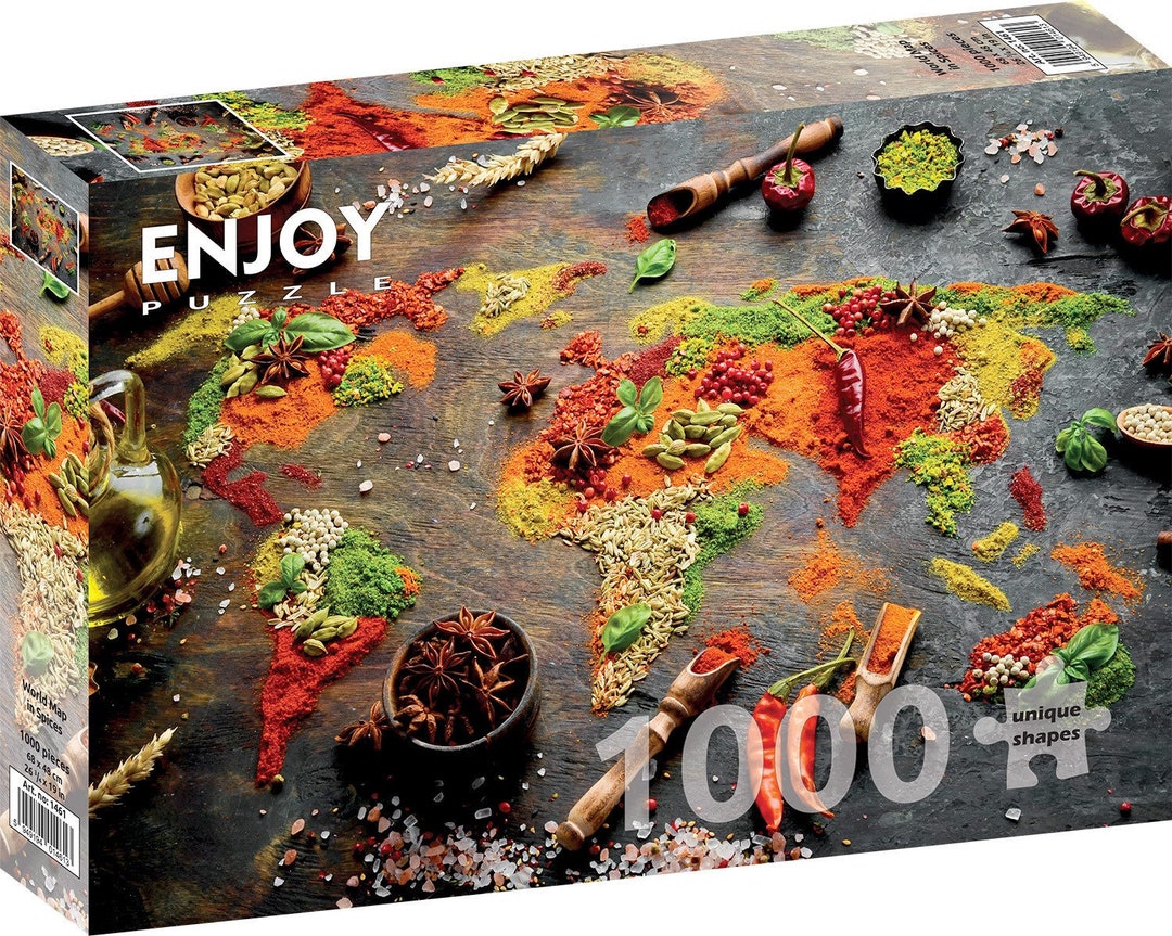 1000 Pieces Jigsaw Puzzle - World Map in Spices - Etsy