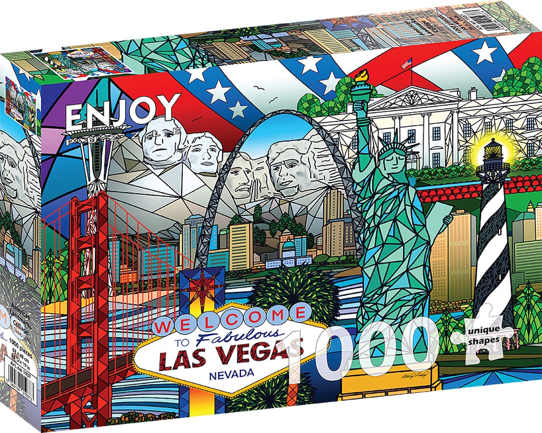 1000 Pieces Jigsaw Puzzle - American Landmarks Collage - Etsy