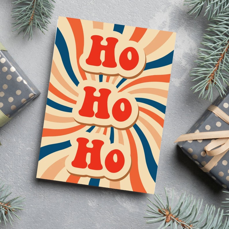 Retro Christmas Card - Printable Cards, Printable Greeting Cards ...