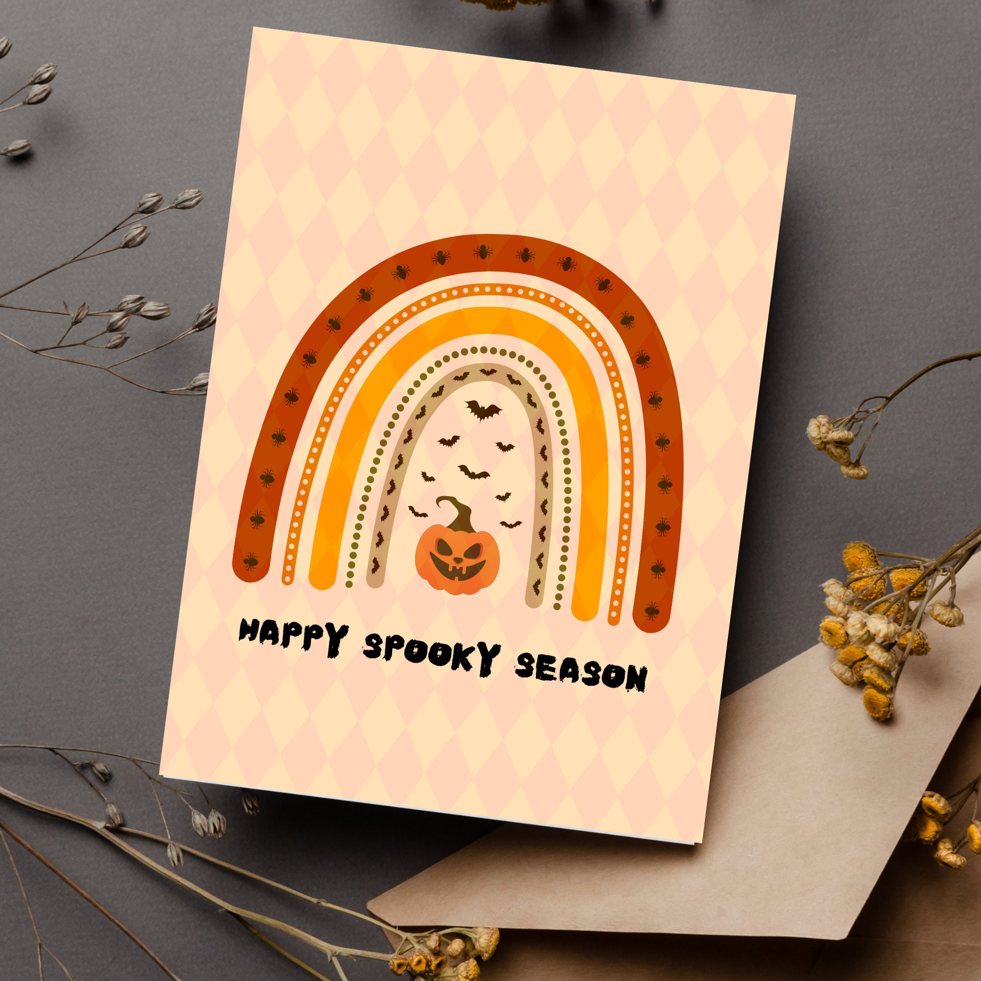 Happy Spooky Season Printable Halloween Greeting Card, Halloween ...