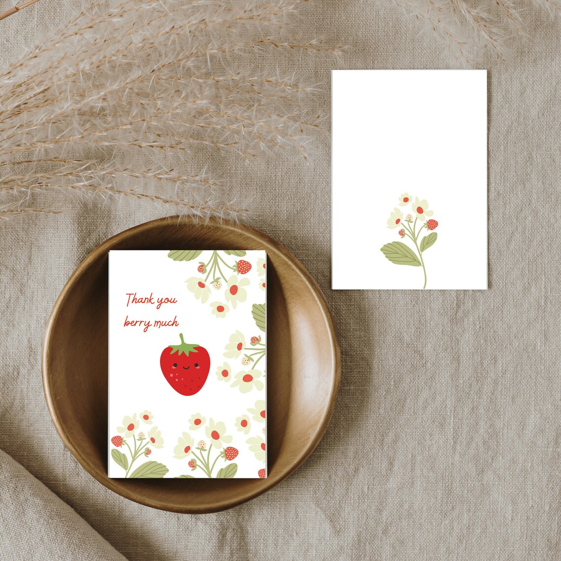 Thank You Berry Much Printable Card, Thank You Cards, Printable Thank ...