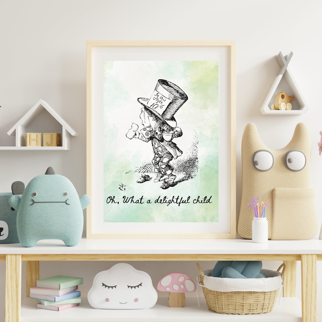 Mad Hatter Printable Nursery Art, Instant Download Baby’s Room Art ...