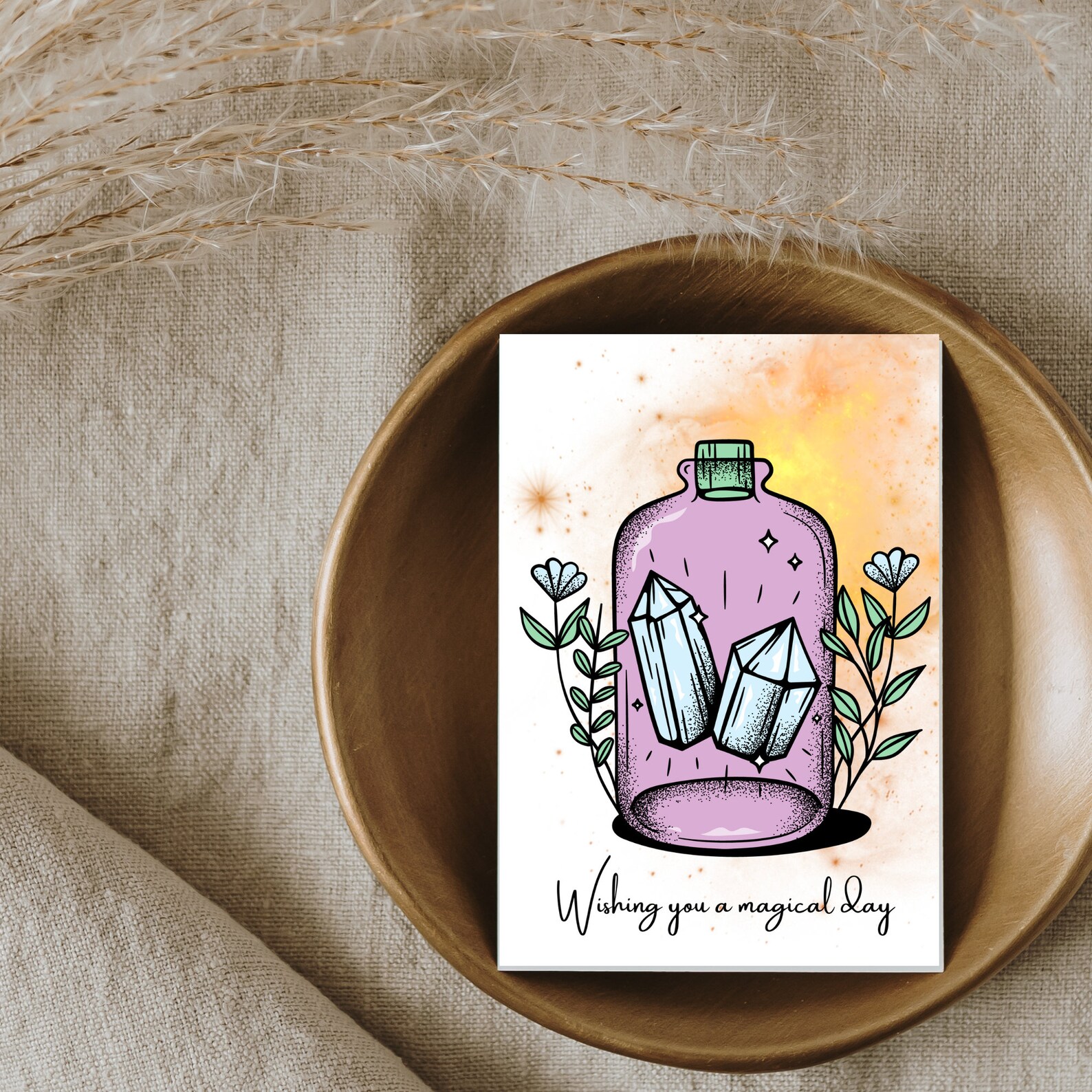 Wishing You a Magical Day Printable Card, Witchy Cards, Witchy ...