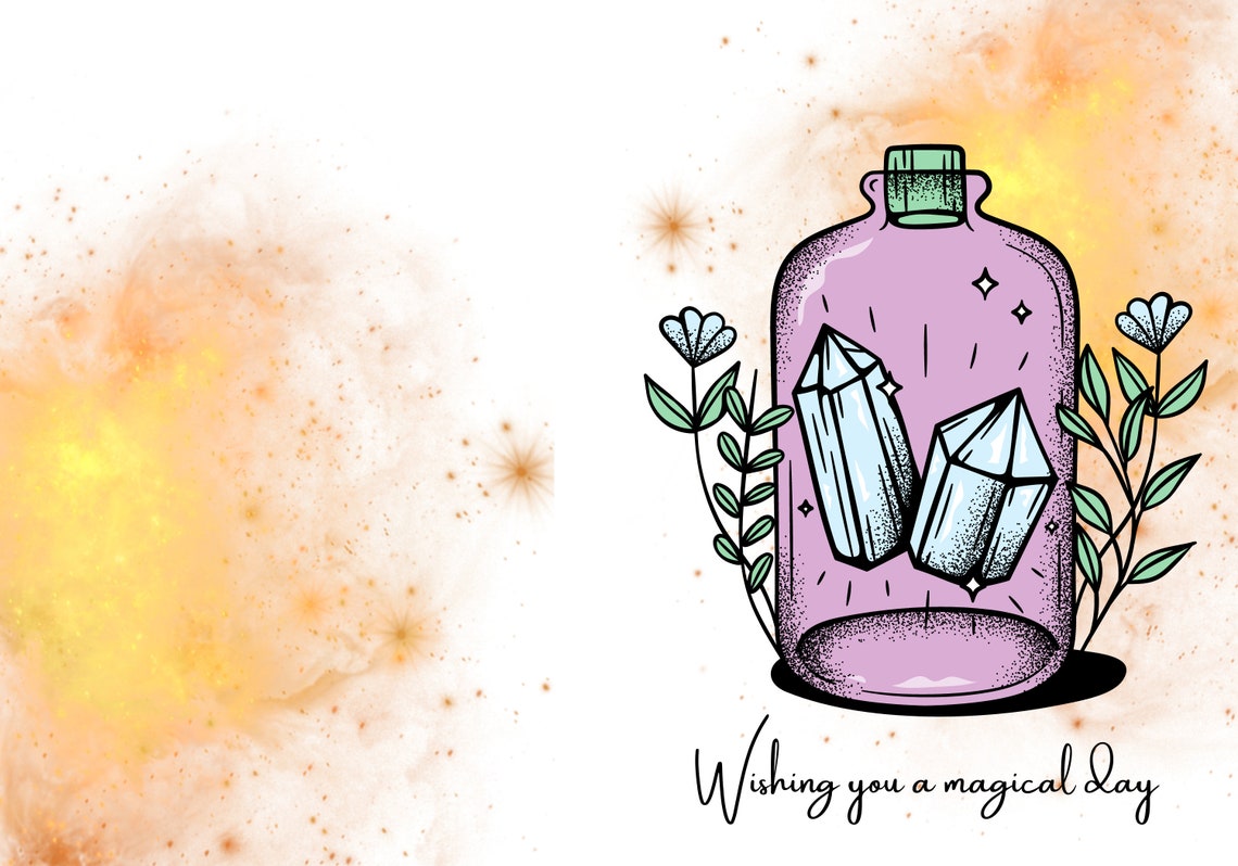 Wishing You a Magical Day Printable Card, Witchy Cards, Witchy ...