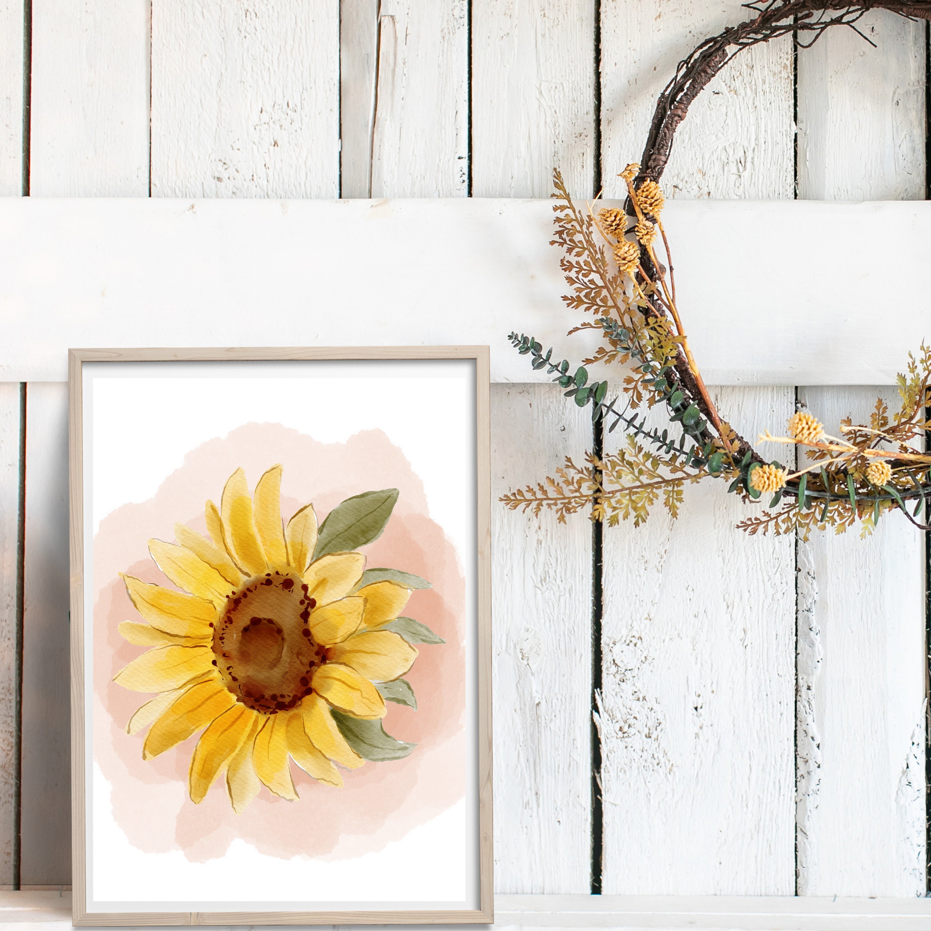Sunflower Watercolor Printable Flower Art, Sunflower Flower Printable ...