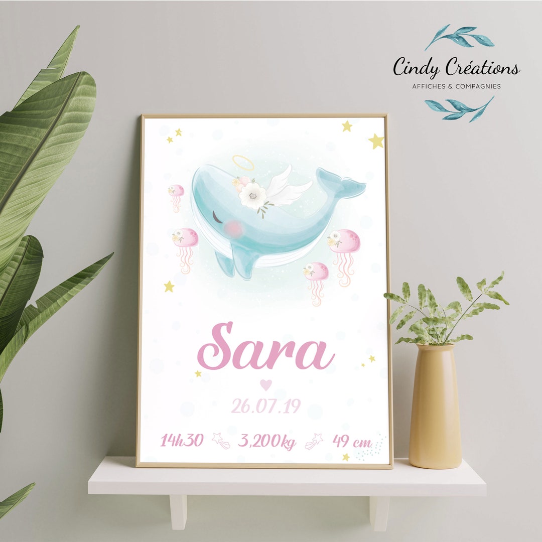 Personalized Birth Announcement Poster - Baby Keepsake Poster - Animals ...