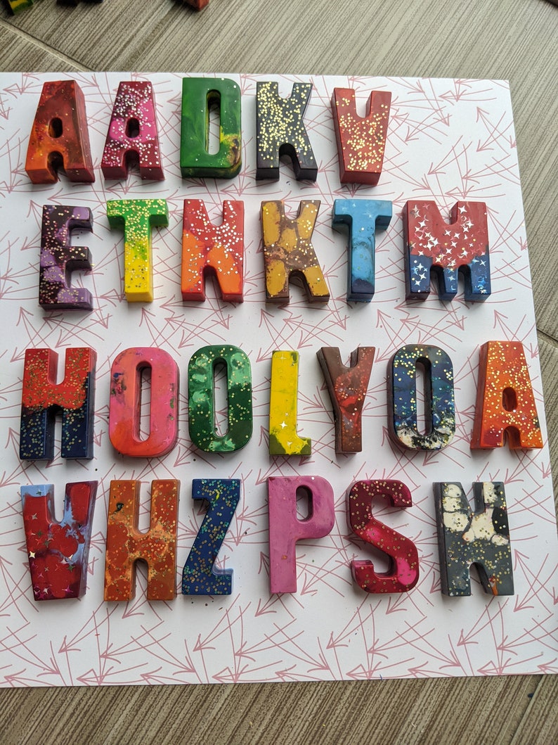 Rainbow Crayons Letters, Numbers & Puzzles - Etsy
