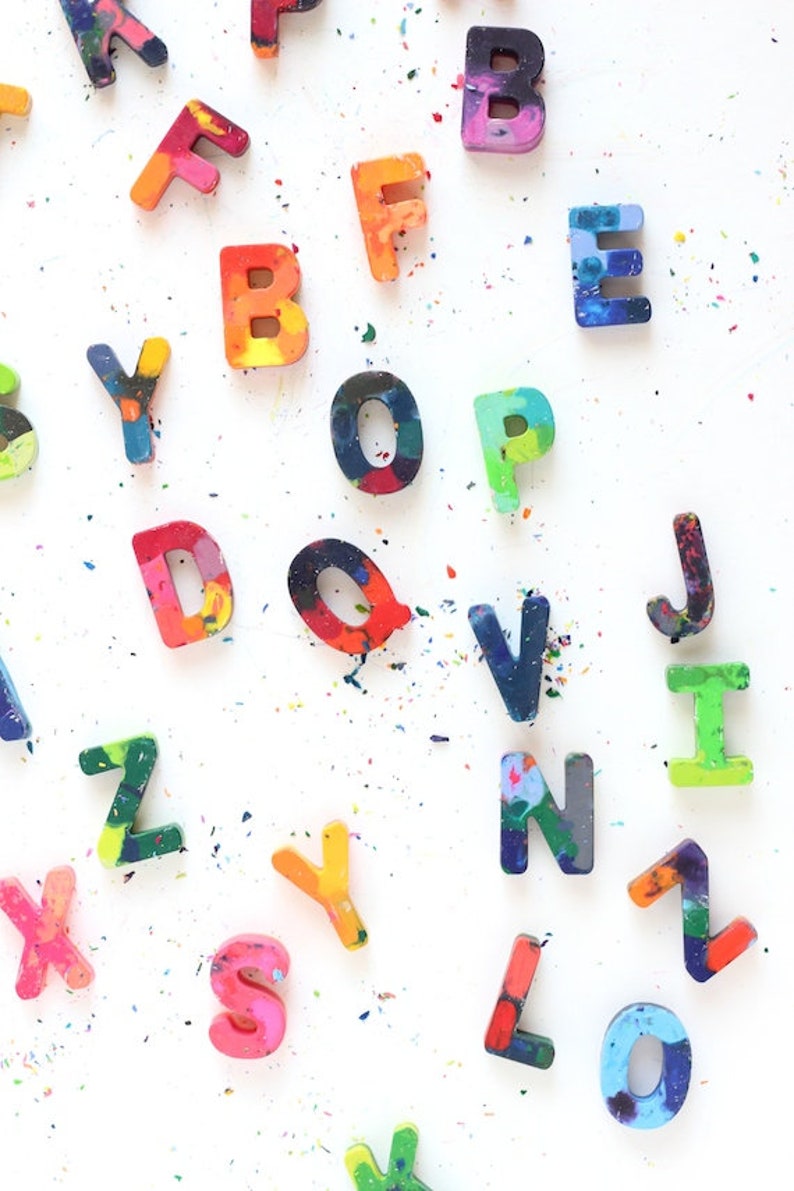 Rainbow Crayons Letters, Numbers & Puzzles - Etsy