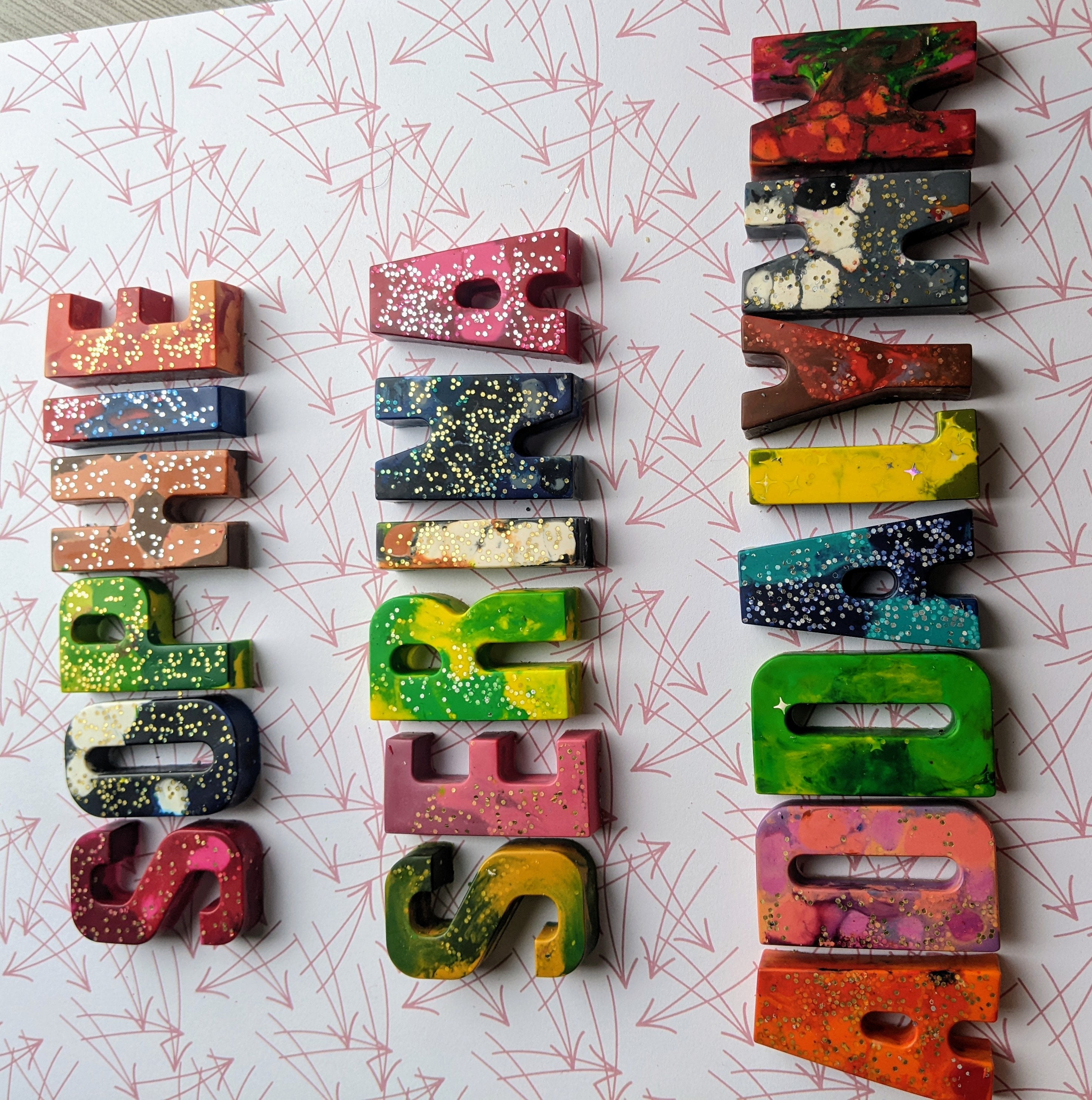Rainbow Crayons Letters, Numbers & Puzzles - Etsy
