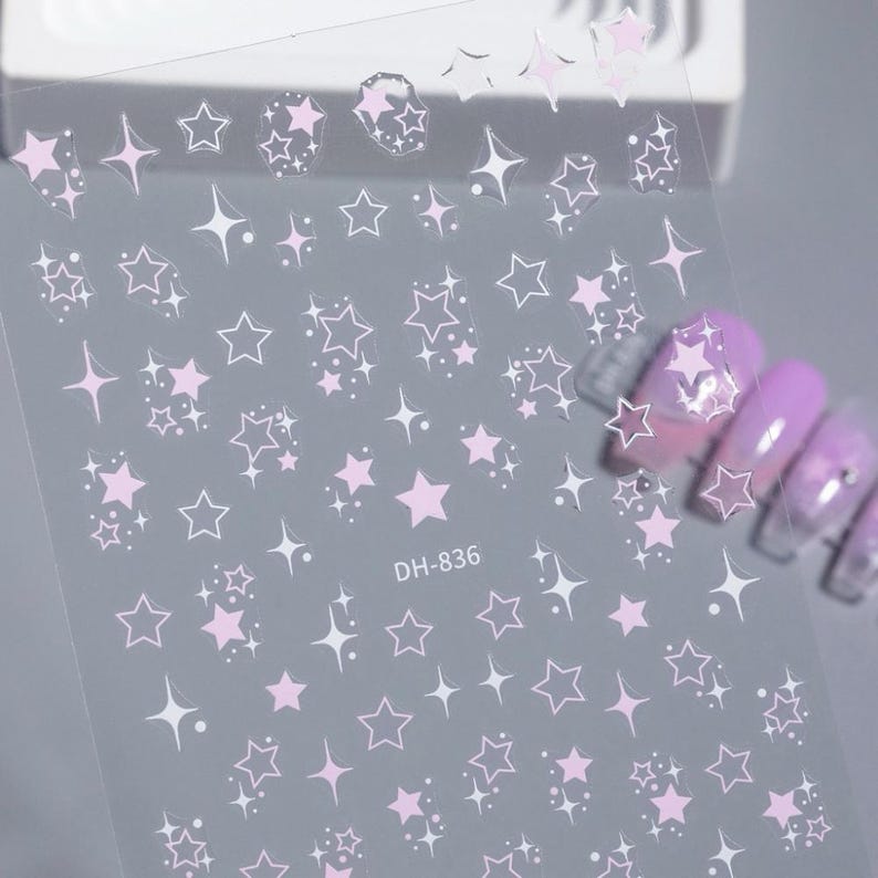 Y2K Star Nail Stickers, Twinkle Sparkle Decals, Galaxy Kidcore Manicure ...