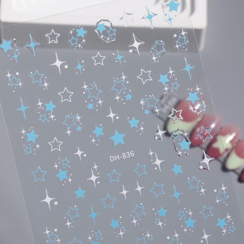 Y2K Star Nail Stickers, Twinkle Sparkle Decals, Galaxy Kidcore Manicure ...