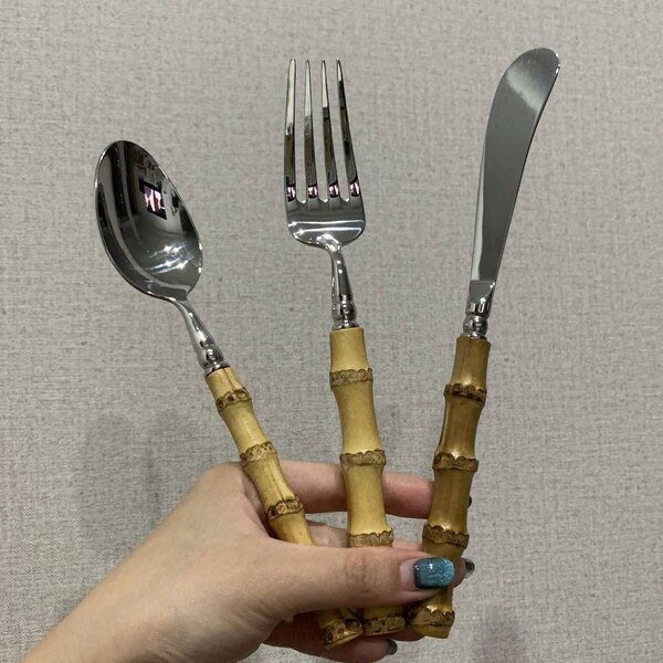 Bamboo Flatware - Etsy