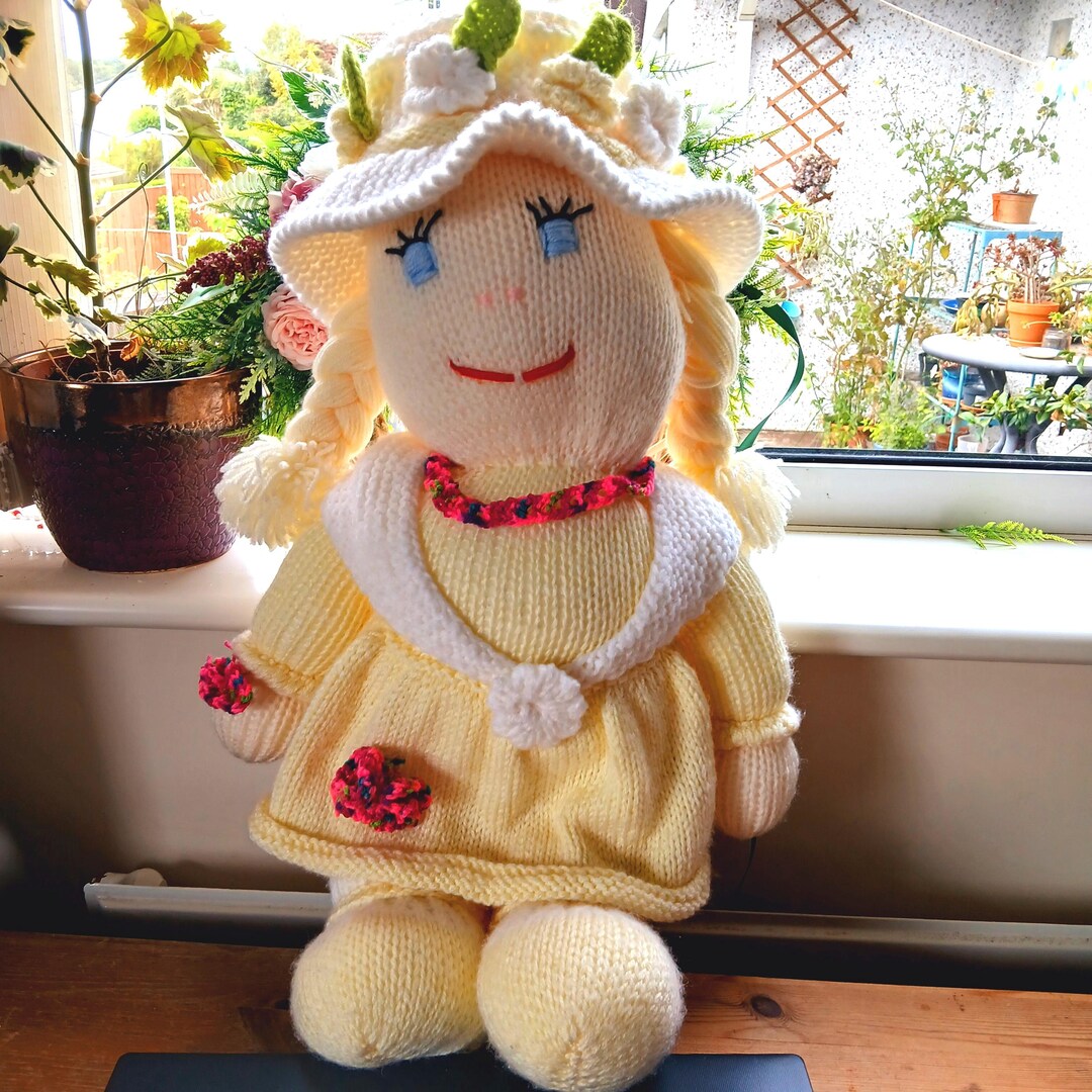 Quirky Rag Doll Hand Knitted Crochet LARGE 2ft Tall Soft Toy Novelty ...