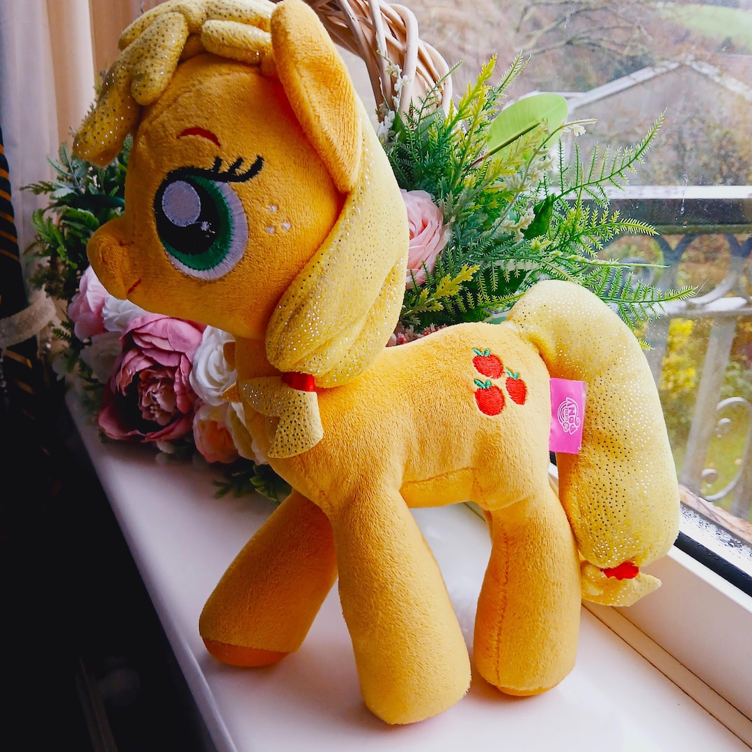 12 My Little Pony Cuddle PLUSH Apple Jack Soft Golden Yellow MLP ...