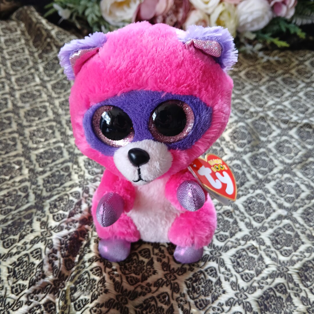 Ty Beanie Boos Roxie the Pink Racoon 7 .collectable Toy. Super Cute ...