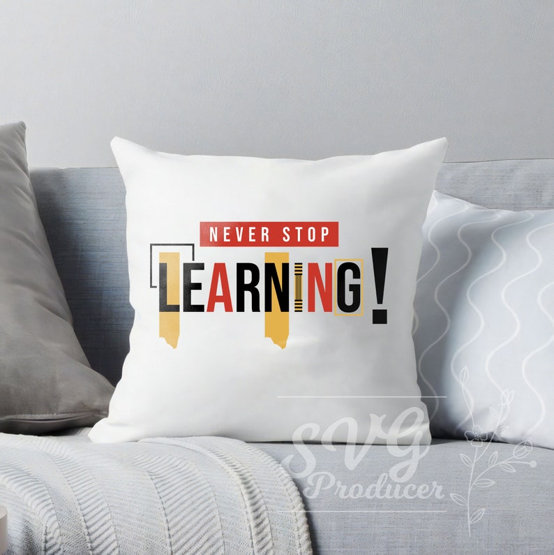 Imprimible Never Stop Learning SVG Teacher Quote Shirt Never - Etsy México