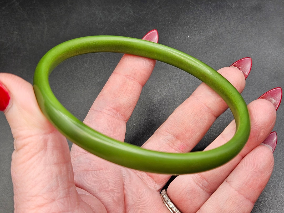 Antique Art Deco 1930s Green Celluloid Upper Arm Bangle Larger Size - Etsy