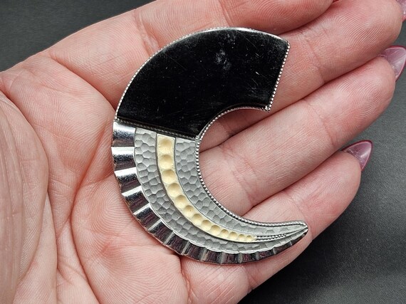 Antique 1930s Art Deco Black White & Chrome Machine A… - Gem