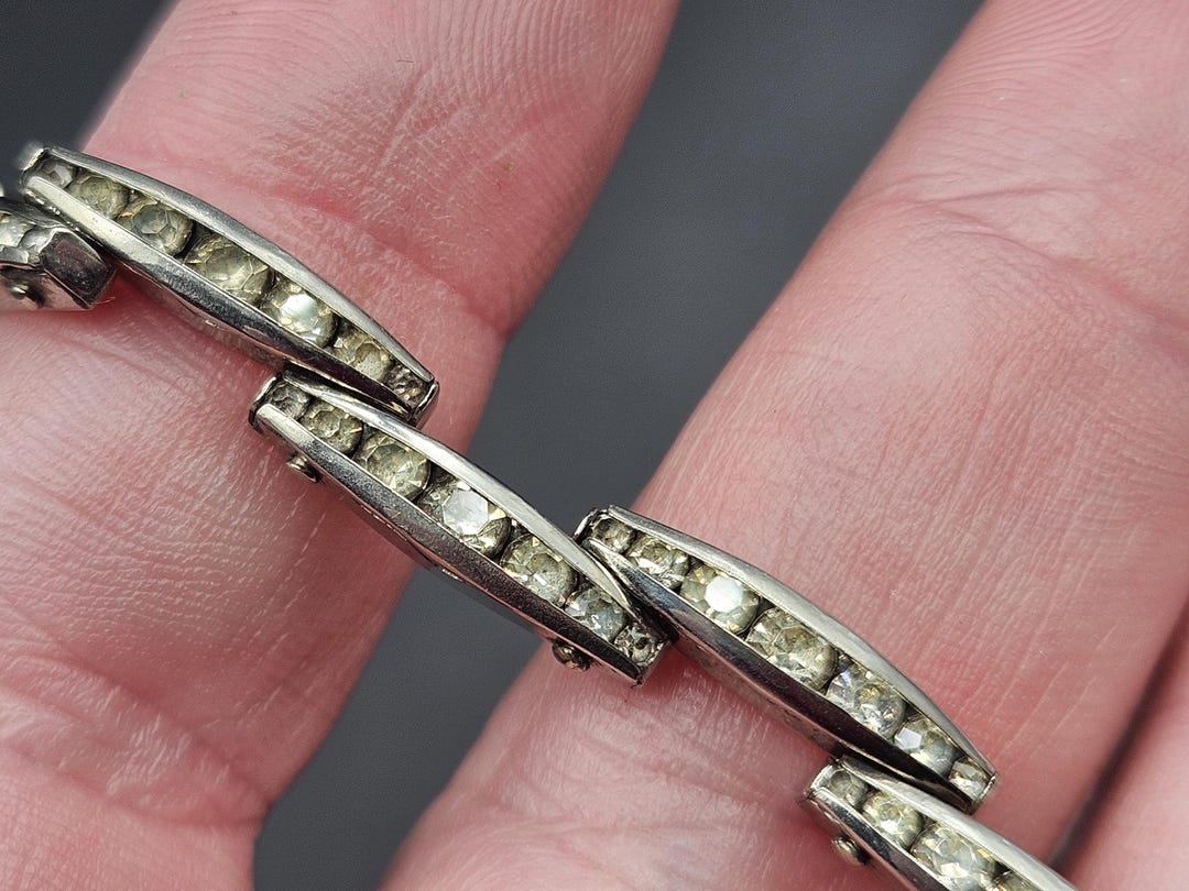 Vintage Signed Esha Randel Paste Channel Set Art Deco 1930s Style ...