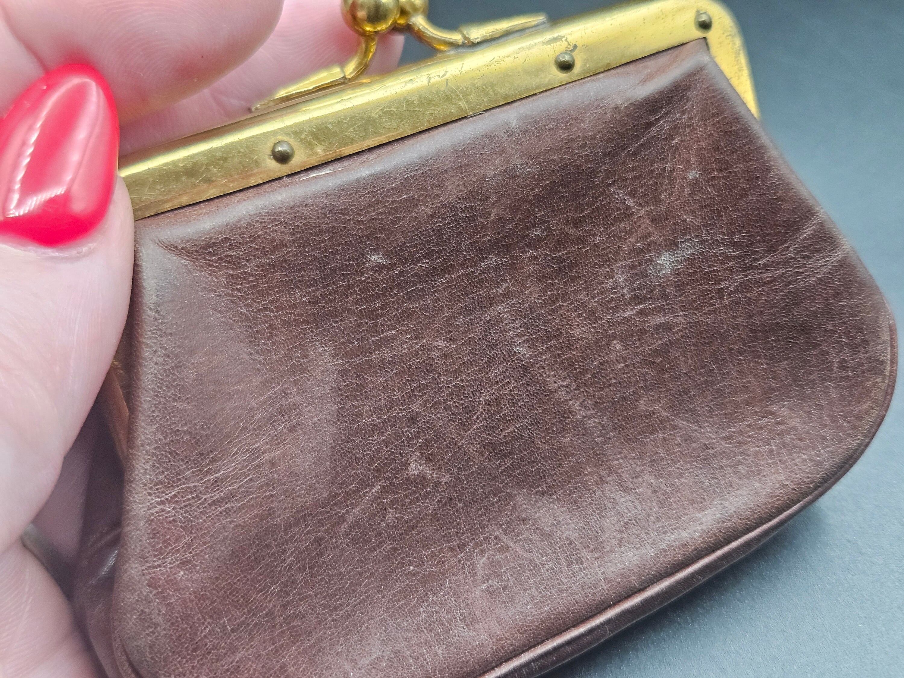Antique Edwardian Brown Leather Coin Purse - Etsy