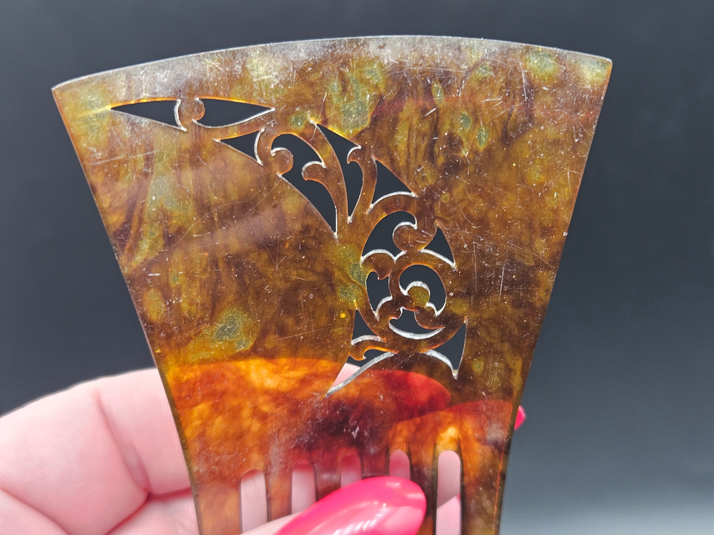 Antique Edwardian Art Nouveau to 1930s Tory Celluloid Hair Comb Pin - Etsy