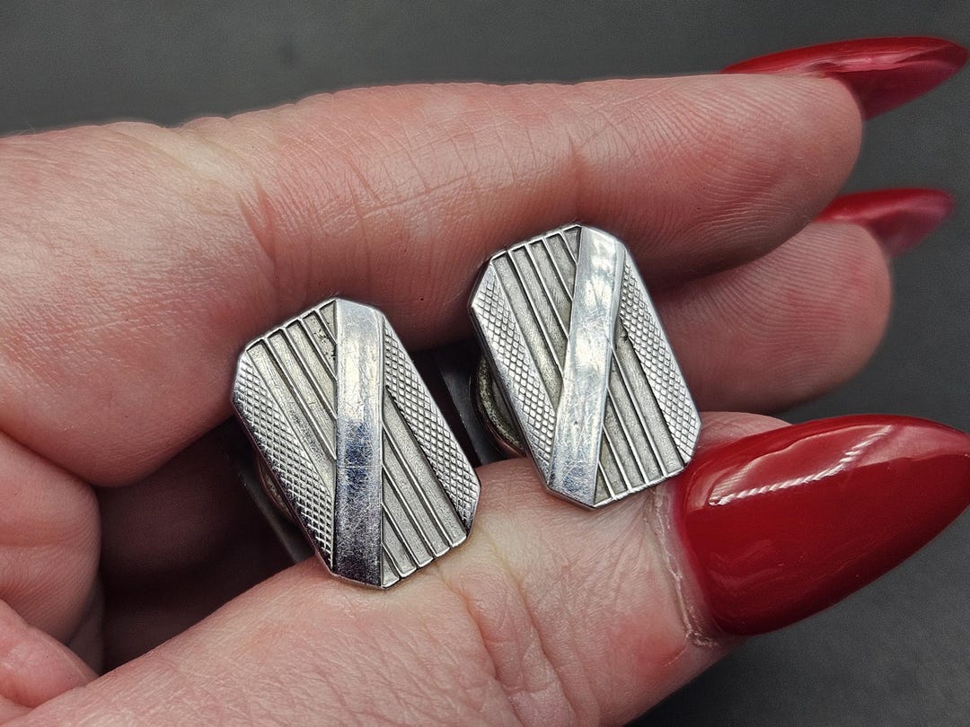 Antique 1930s Art Deco Snap Fastening Double Ended Cufflinks Lion Brand ...