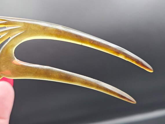 Antique Art Nouveau Edwardian Hair Sick Pin Comb Flui… - Gem