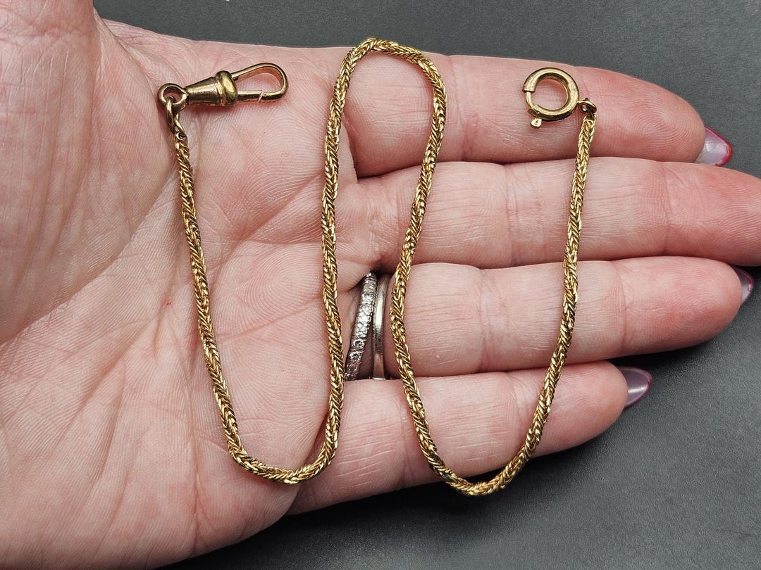 Antique Edwardian Watch Chain Twist Rope With Albert Clip Possibly ...