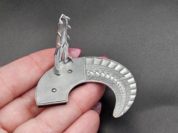 Antique 1930s Art Deco Black White & Chrome Machine A… - Gem