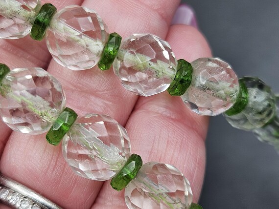 Antique 1930s Art Deco Clear Crystal Faceted Glass & … - Gem