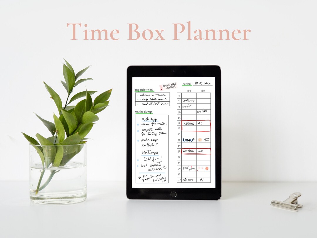 Timing Box Planner, Time Box Planner, Organize Planner, Time Blocks ...