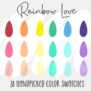 Rainbow Procreate Palette, Rainbow Loveprocreate Swatch, Color Palette ...