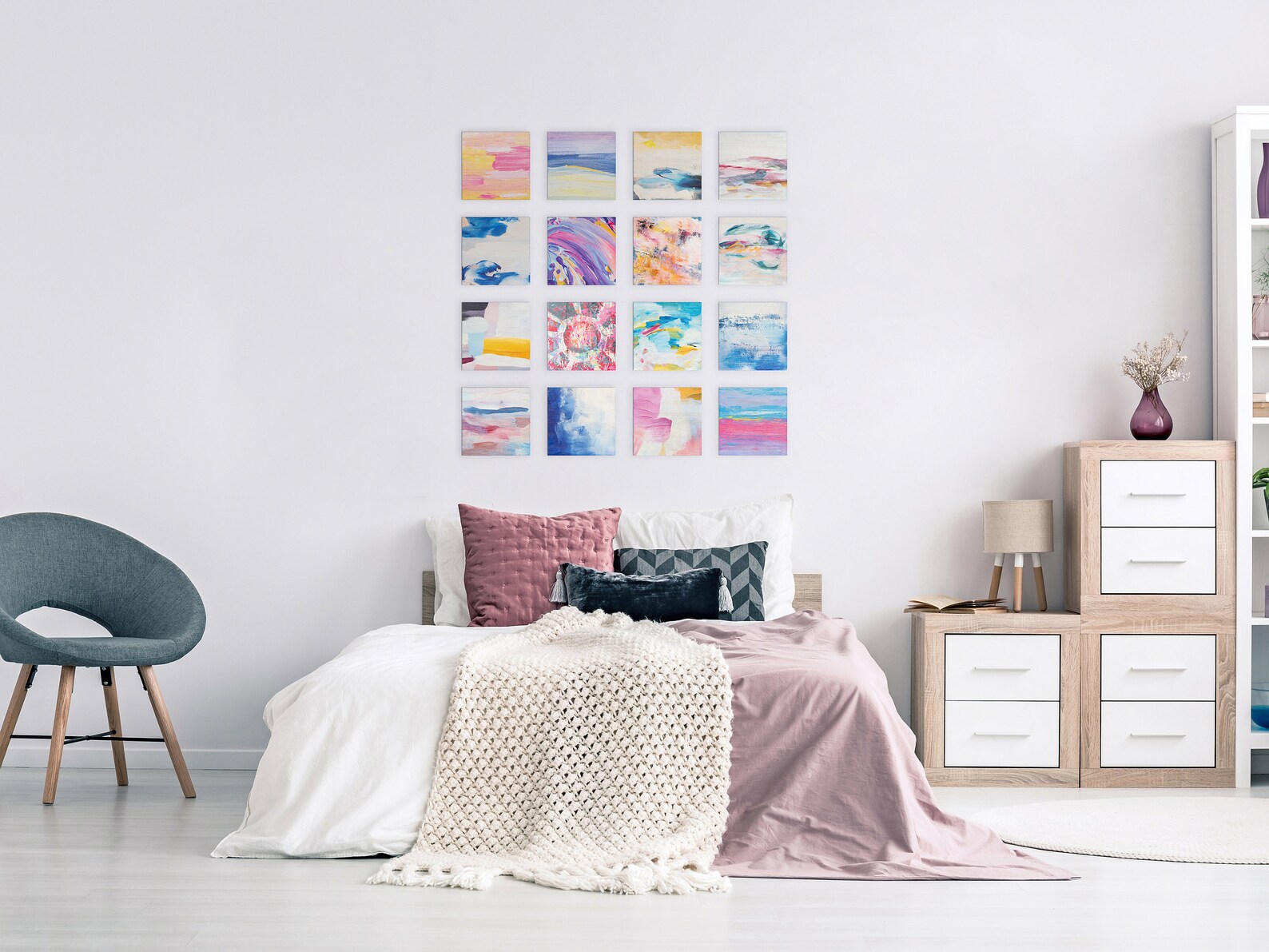 Wood Wall Art 3D Wood Tiles Abstract Wall Sculpture Modern Wood Art ...