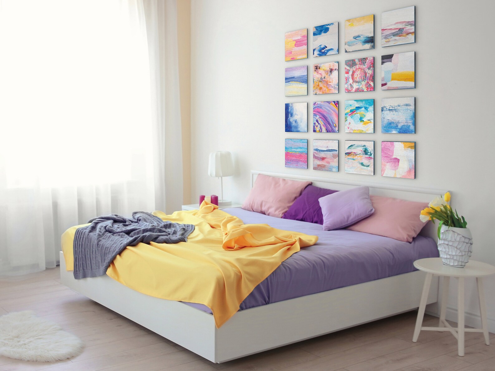 Wood Wall Art 3D Wood Tiles Abstract Wall Sculpture Modern Wood Art ...