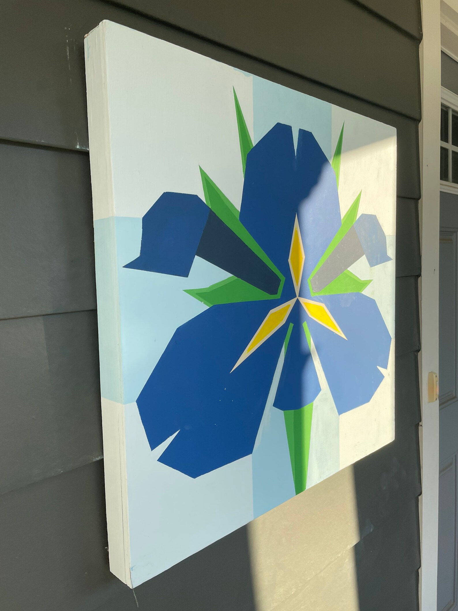 Iris Wooden Quilt Square 23x23x3 Hand-painted Custom - Etsy