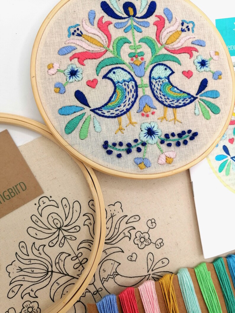 HEIDI HUMMINGBIRD PDF Pattern Turtle Dove Scandinavian Folk - Etsy