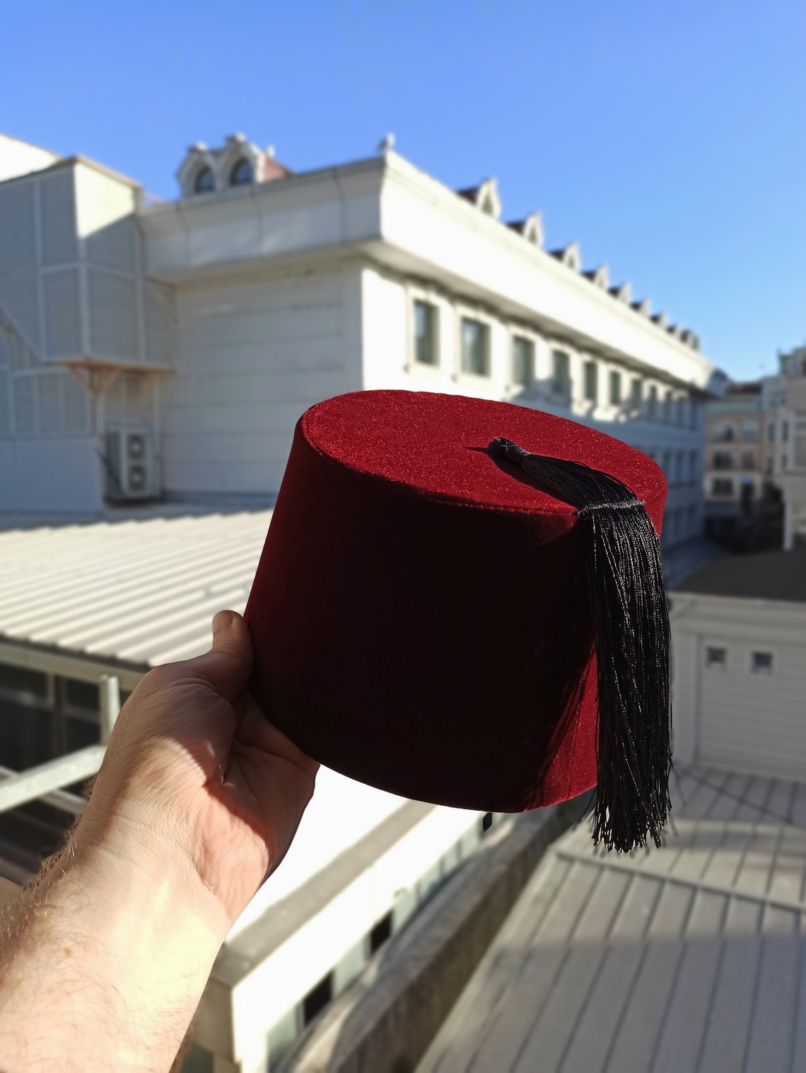 Egyptian Turkish Red Fez Tarboush Doctor Who Tassel Real Velvet Hat ...
