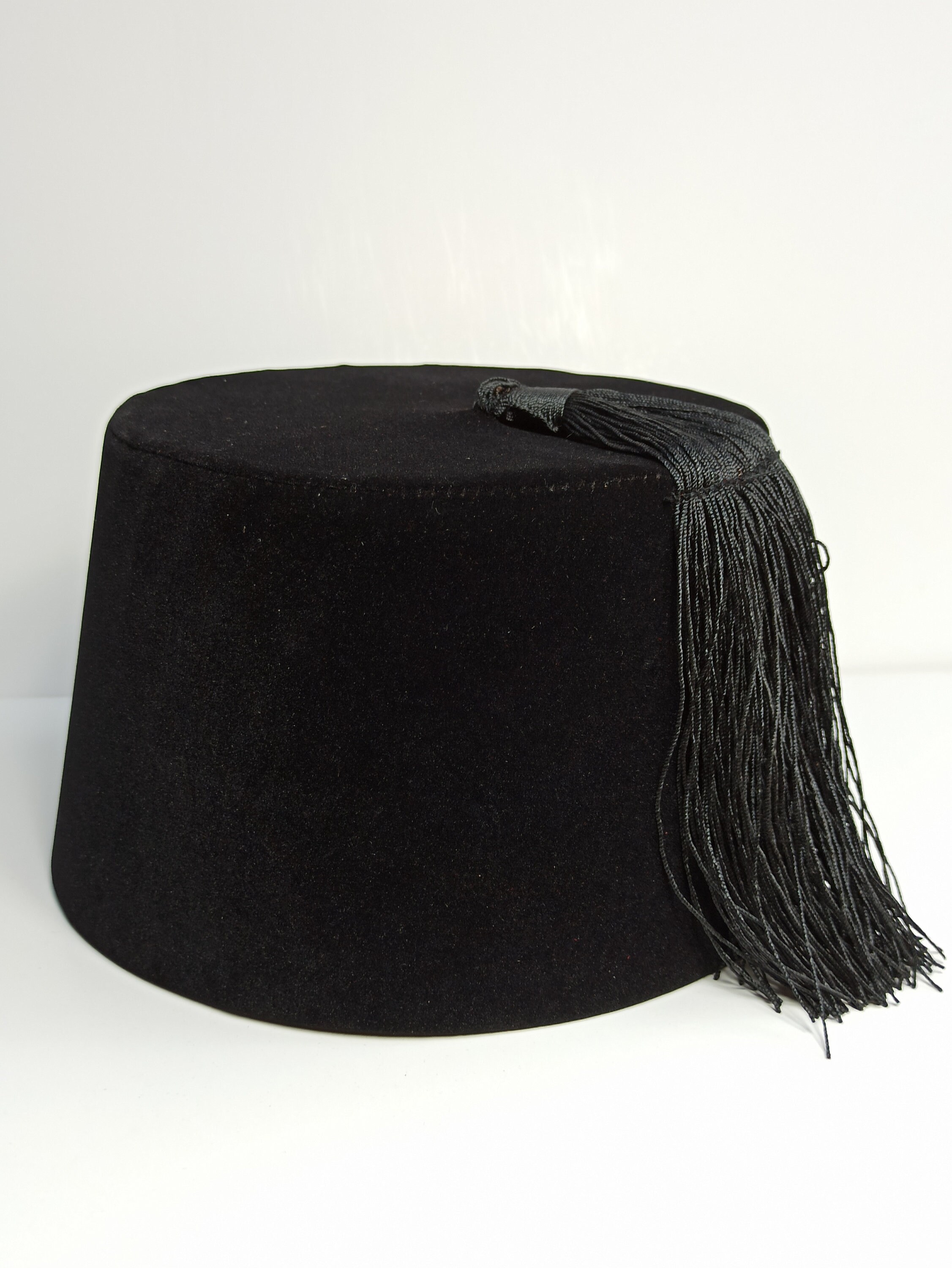 Red Velvet Fez Hat Genuine Egyptian Tarboosh With Black Tassel Hats ...