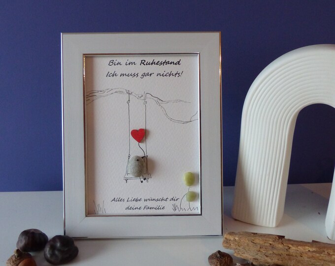 Steinbild / Bild / Geschenk / Abschied /Rente /Rentner / Ruhestand ...