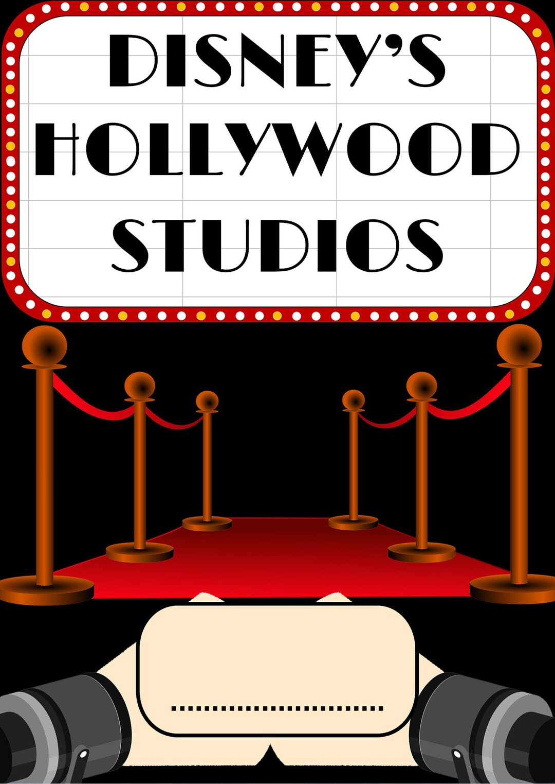 Hollywood Studios Checklist, Printable Card INSTANT DOWNLOAD - Etsy
