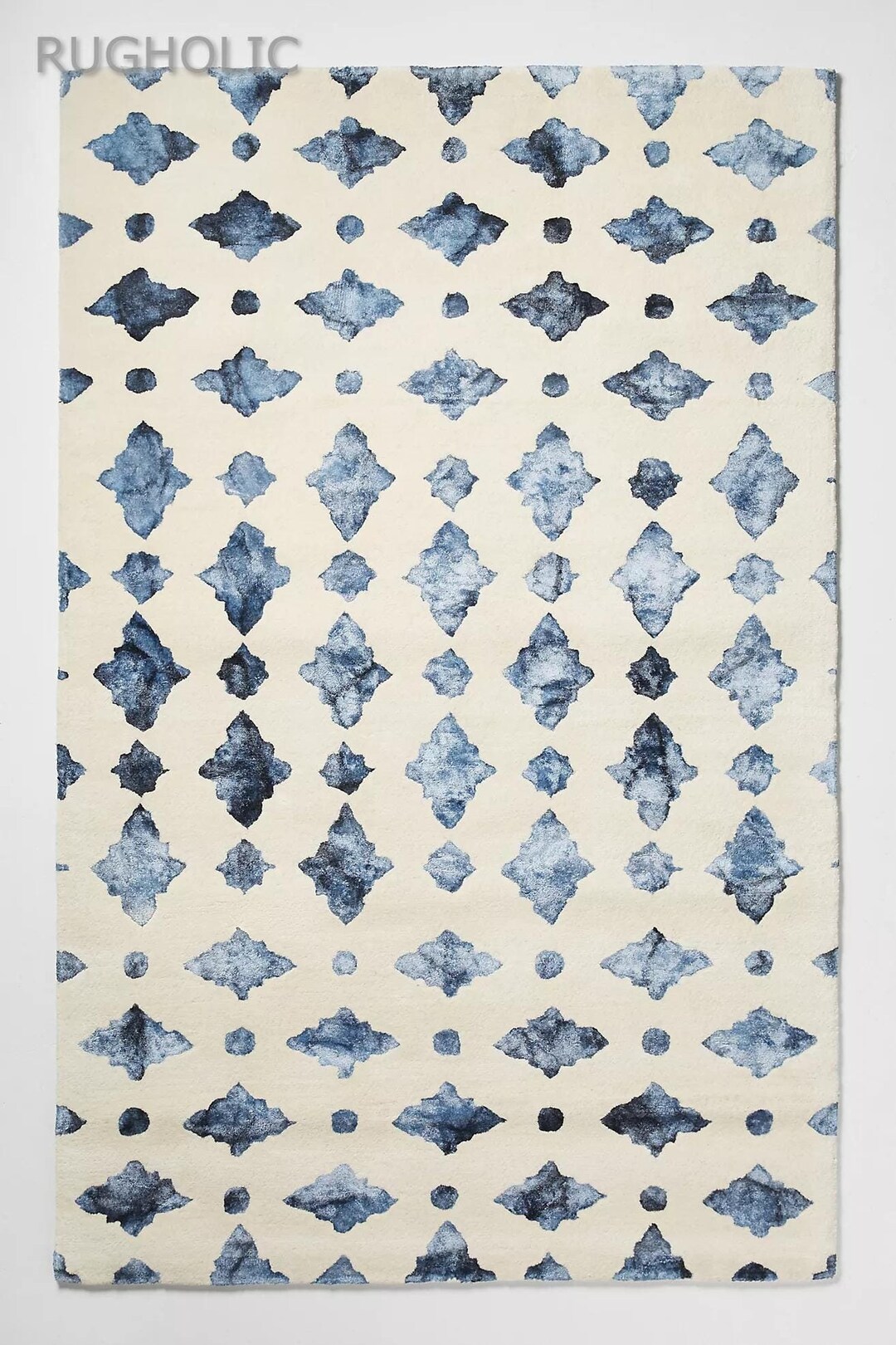 Living Room Rug Large Area Blue and White Floor Rug Dining Room Kitchen ...
