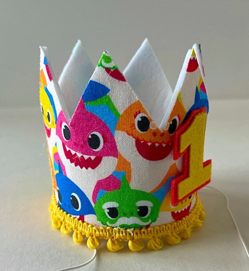 Shark First Birthday "mini" Crown, Shark First Birthday Apparel - Etsy