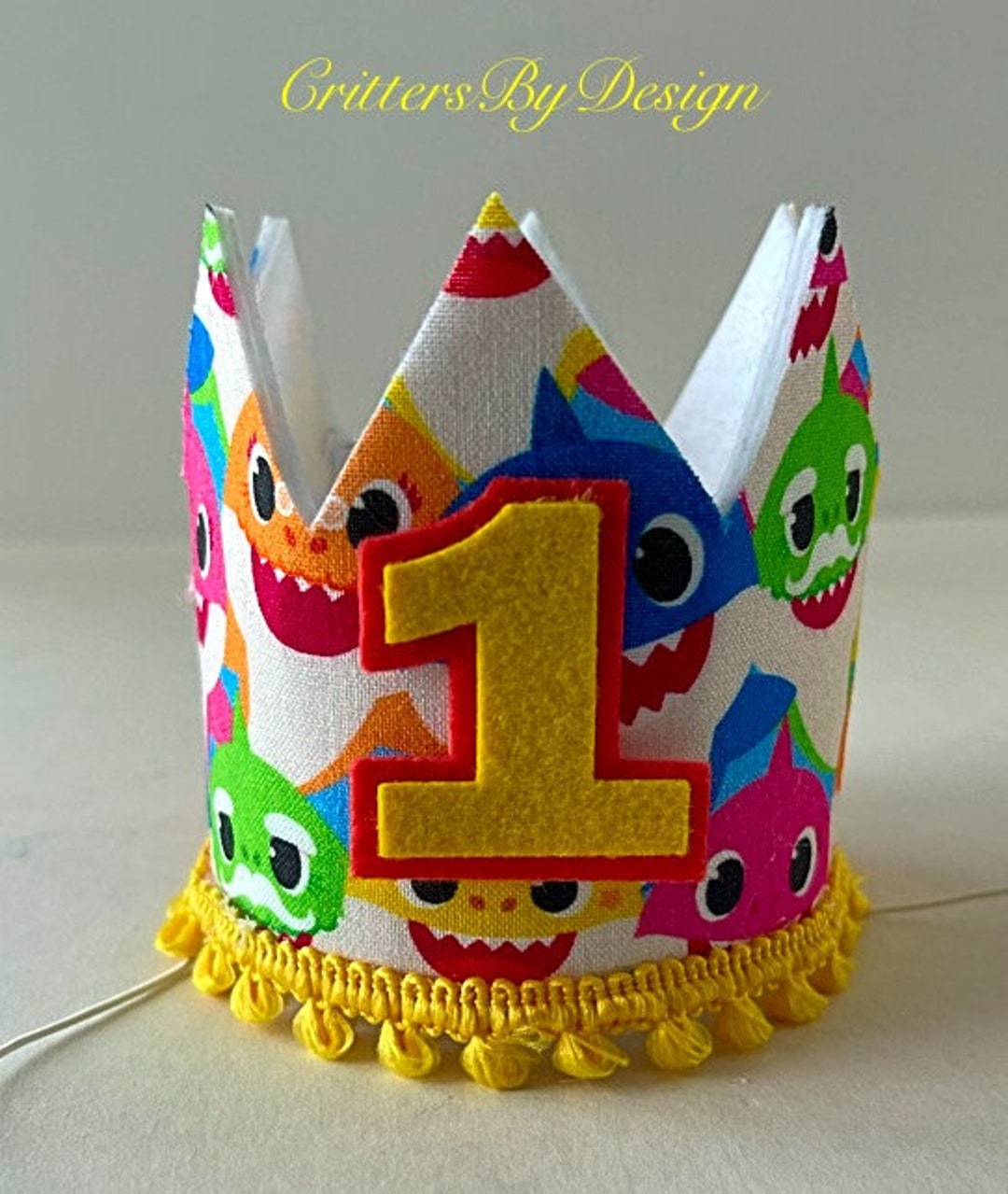 Shark First Birthday "mini" Crown, Shark First Birthday Apparel - Etsy