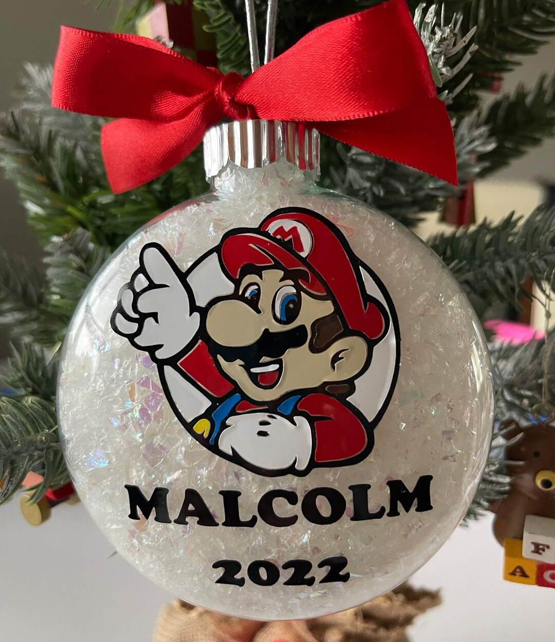 Personalized Super Mario Ornament, Mario Custom Ornament, Super Mario ...