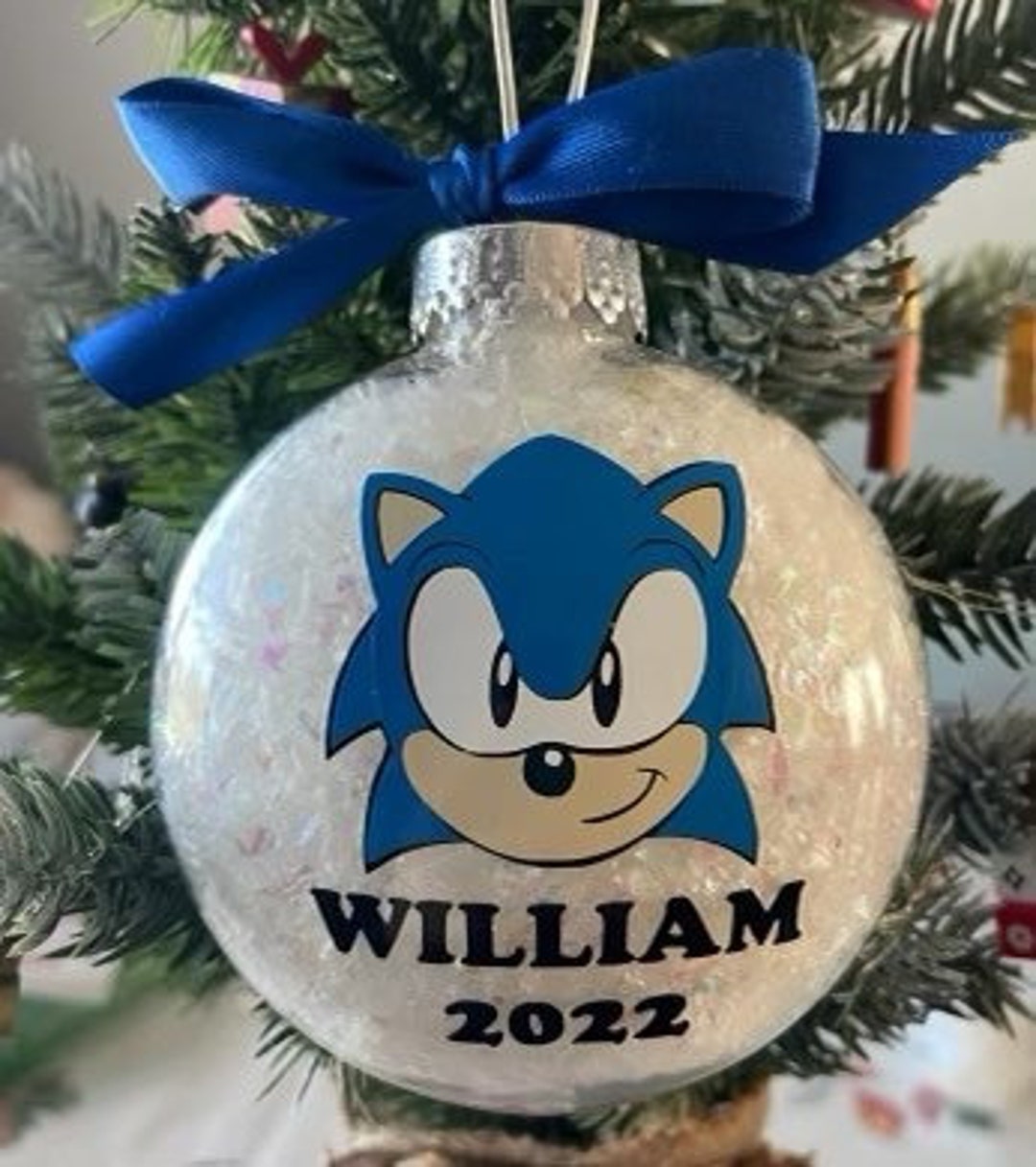 Personalized Sonic Ornament, Sonic Custom Ornament, Sonic Kids ...