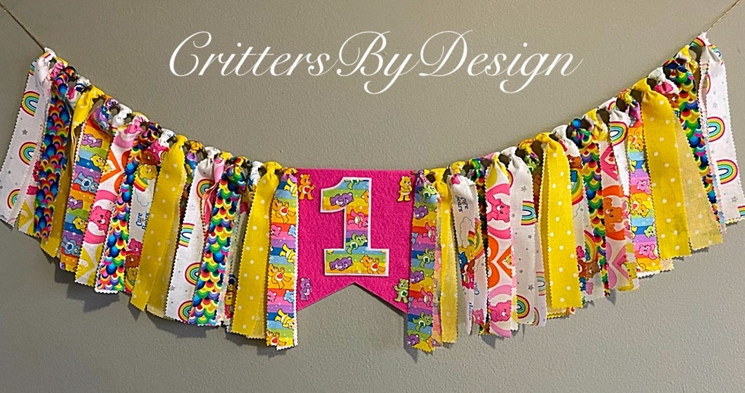 Care Bears First Birthday Banner Highchair Banner Firs - Etsy