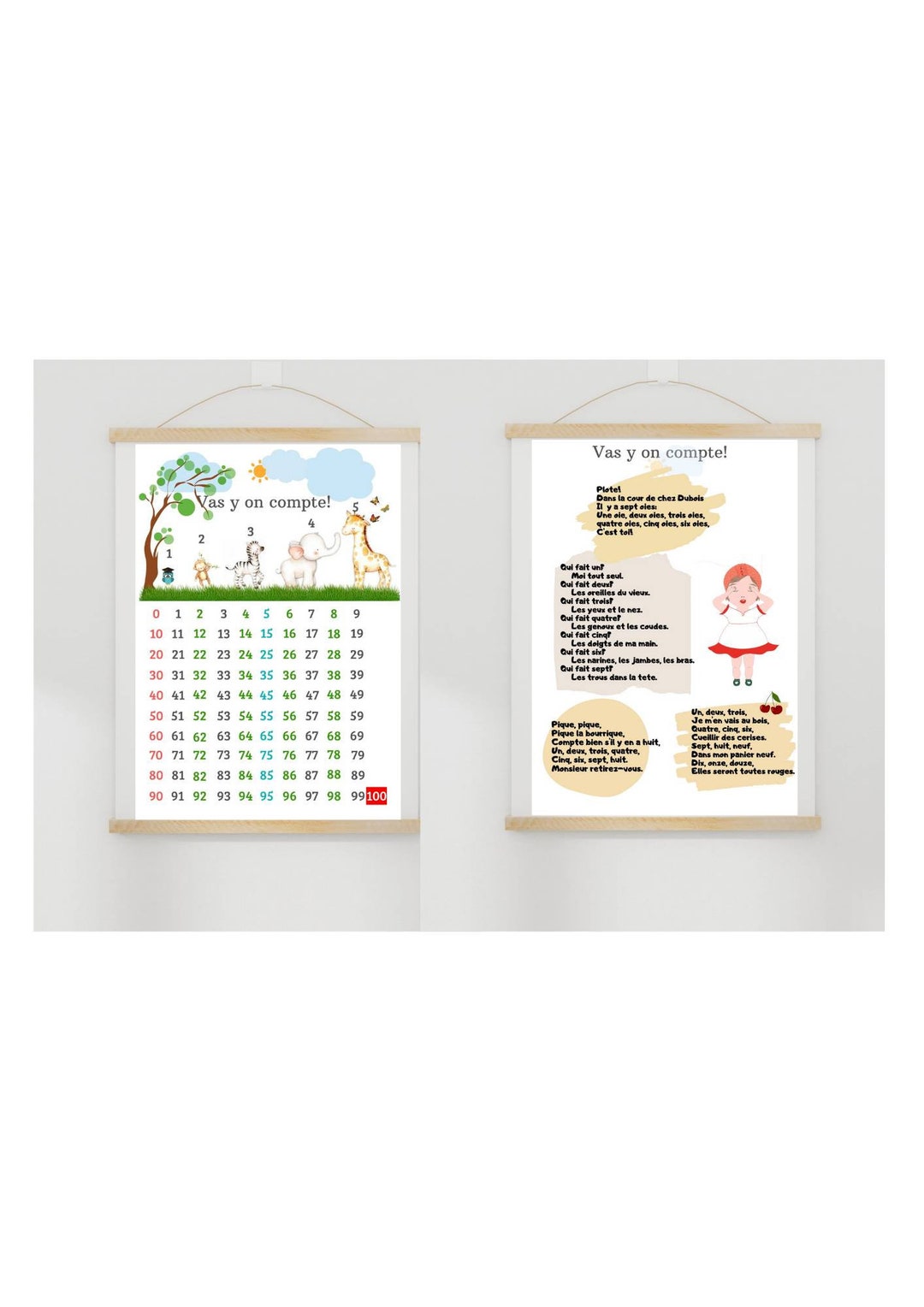 Posters of the Numbers and Nursery Rhymes for Numbers in French ...