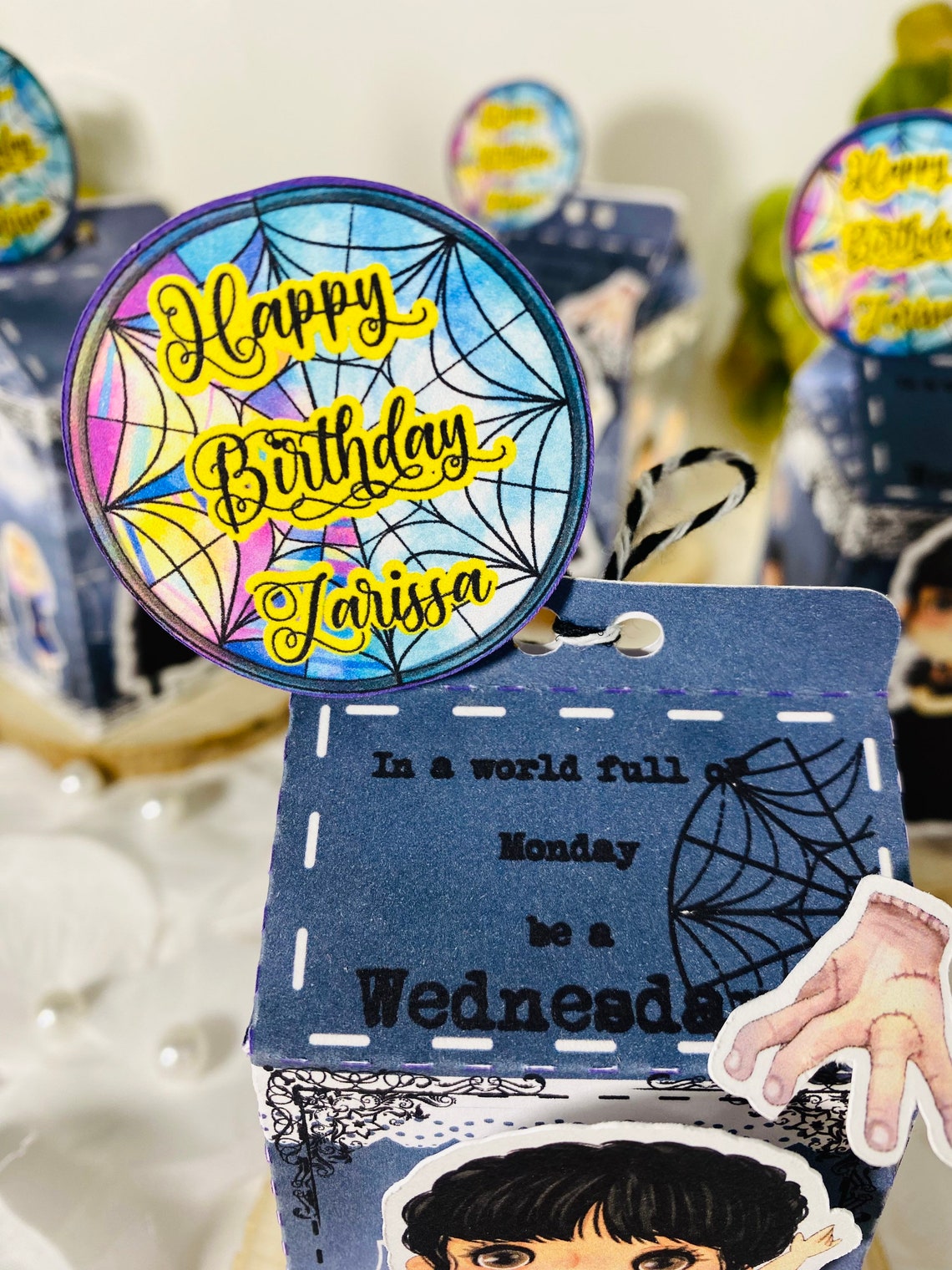 Pack With 36 Boxes Wednesday Addams Milk Favor Box. Wednesday Treats ...