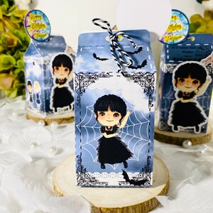 Pack With 36 Boxes Wednesday Addams Milk Favor Box. Wednesday Treats ...